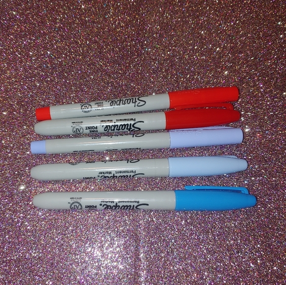 Sharpie | Office | 5 Bundle Of 5 Sharpies Permanent Markers Blue Red ...